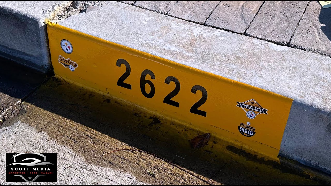 Curb Painting Address Numbers - Scott's Garage - YouTube