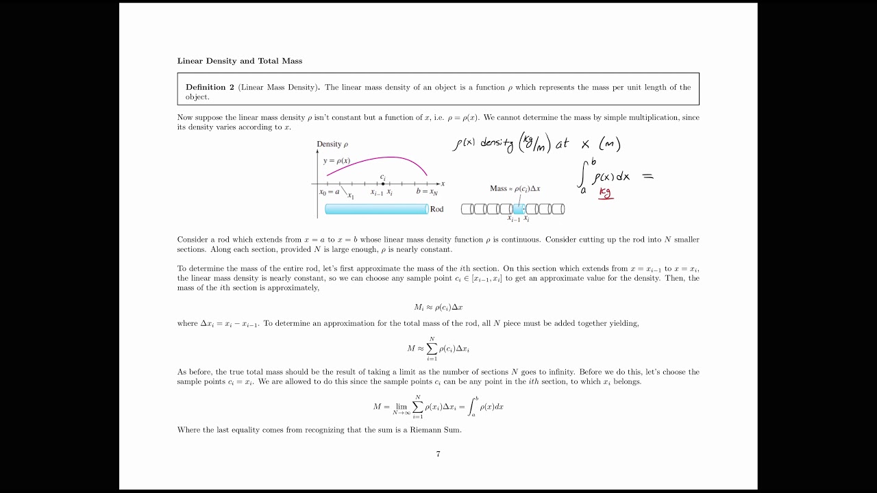 6.2 Setting Up Integrals - Example 7 - Linear Density - YouTube