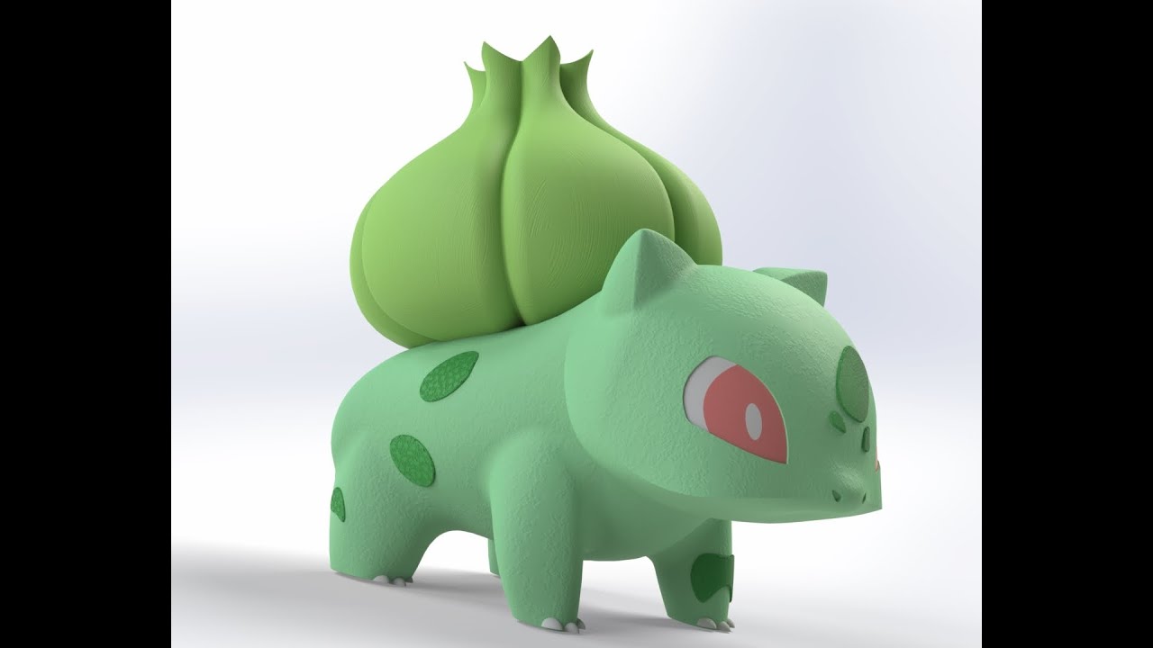 BULBASAUR POKEMON ON SOLIDWORKS - YouTube