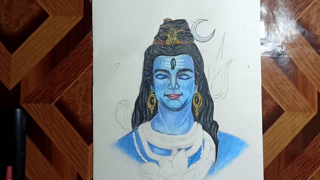 How To Draw Lord Shiva Step By Step pencil colour Tutorial - PART 2 ...