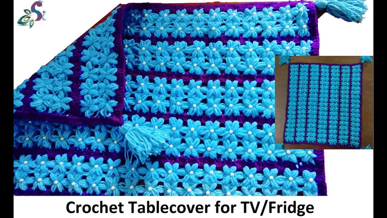CROCHET TABLE/FRIDGE/TV COVER | HINDI AND ENGLISH - YouTube