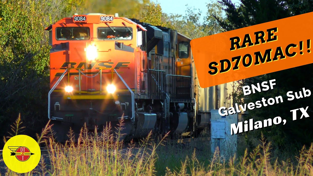 RARE Train Find!! | Old BNSF SD70MAC on the Galveston Sub - YouTube