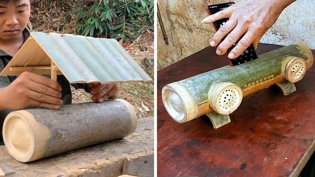 12 creative handcraft skill make useful item from bamboo & wood - YouTube