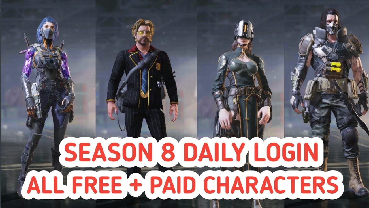 *New* SEASON 8 DAILY LOGIN CHARACTER CODM 2022 | SEASON 8 ALL FREE AND ...