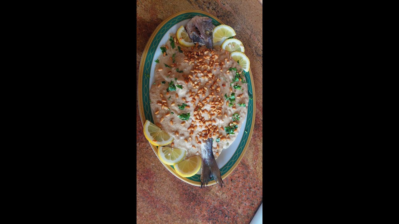 Baked Fish with Tahini Sauce | Lebanese Samkeh Harra - YouTube