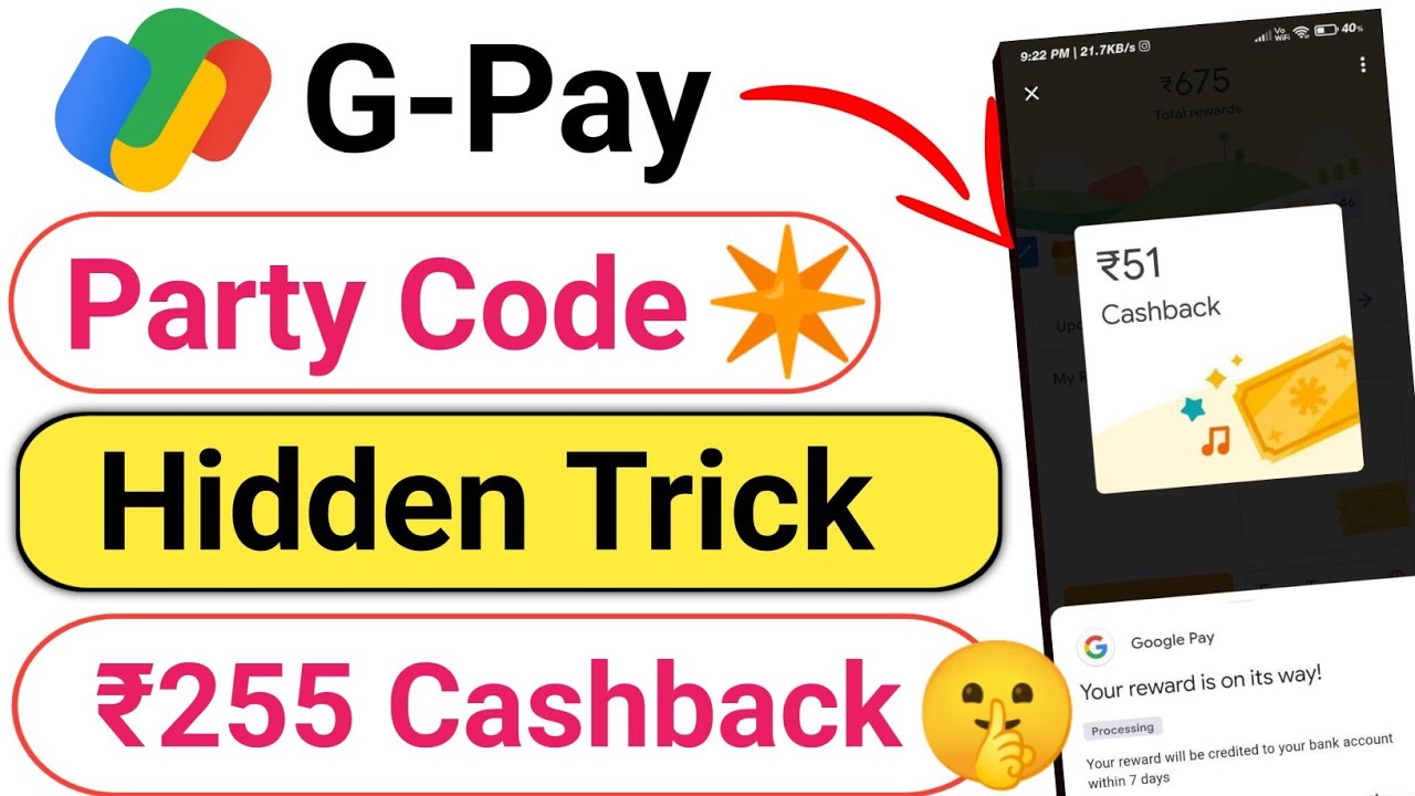 ₹255 Cashback 😱 Google Pay Party Code Hunt Offer,G-Pay New Year Party ...