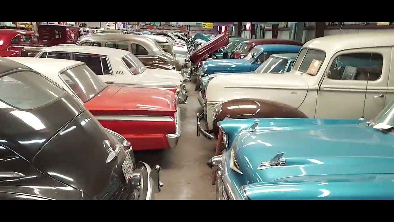 160+ Huge Restored Antique Classic Car Collection Warehouse Walk Around ...