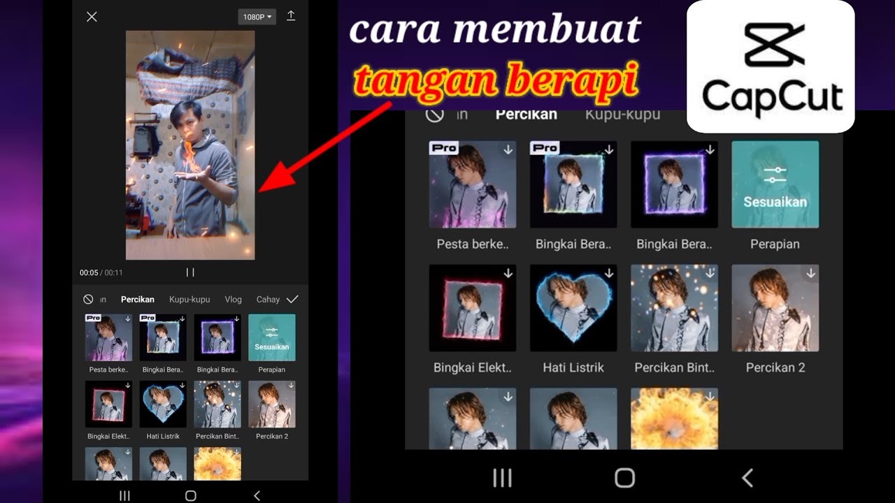 Cara membuat video Fire Hand efek tangan berapi di capcut - YouTube