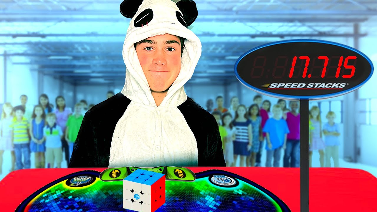 I Wore A Panda Suit To A Rubik's Cube Competition!? - YouTube