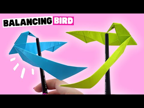 How to make origami BALANCING BIRD [paper toys] - YouTube