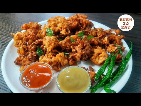 Crispy Onion Pakoda Recipe | Pyaz Ke Pakode Recipe • Rush To Eat - YouTube
