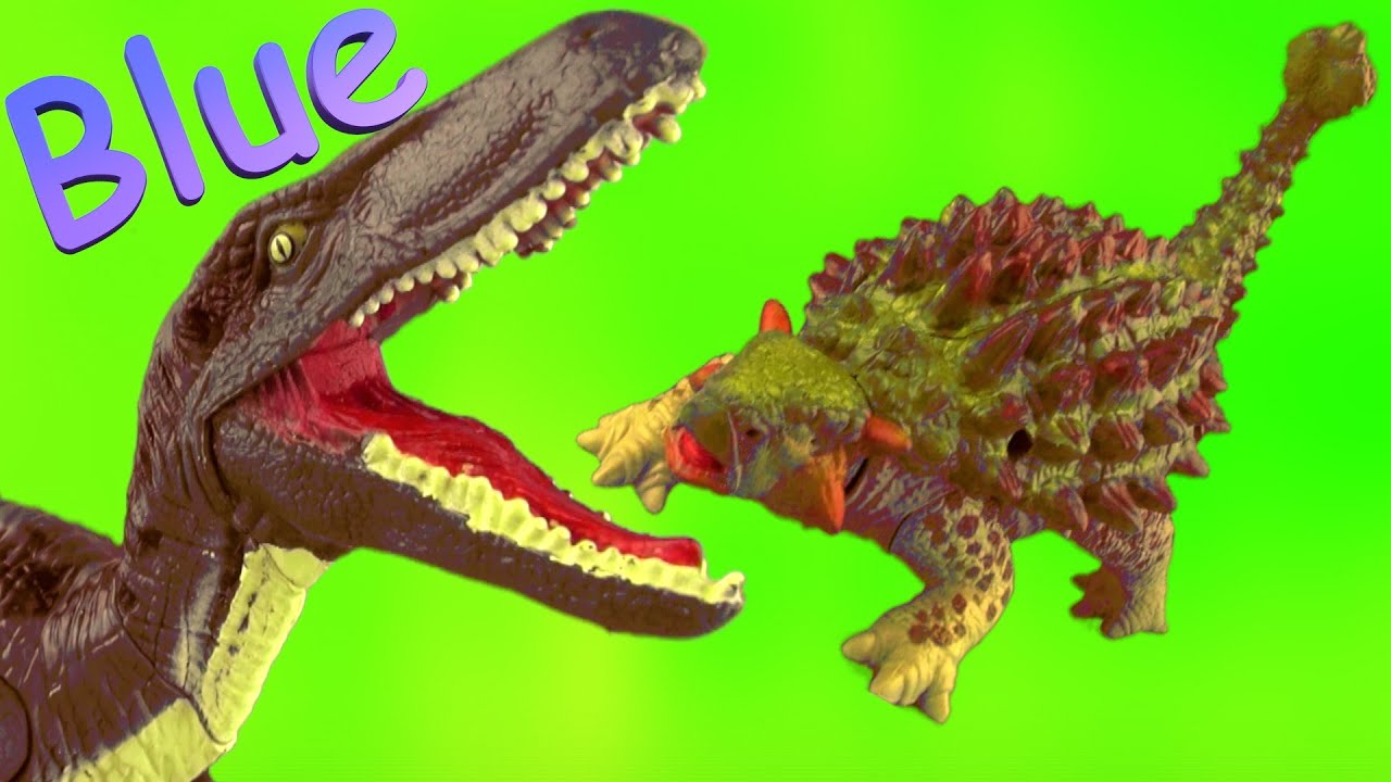 JURASSIC WORLD Dinosaurs Fight - BLUE Velociraptor vs ANKYLOSAURUS ...