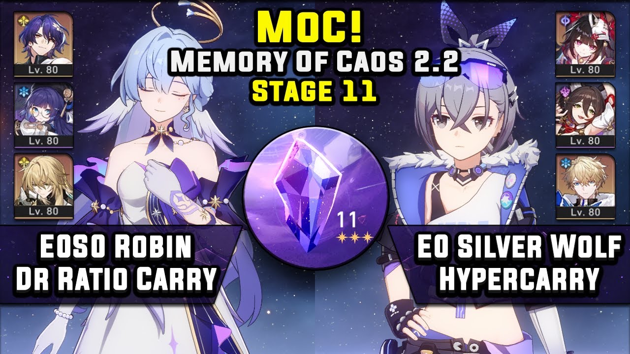 Memory Of Caos 11 E0S0 Robin Dr Ratio & E0 Silver Wolf DPS (3 Stars ...