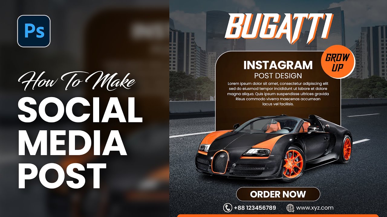 Social Media POST Design in Photoshop | Easy Photoshop Tutorial for ...