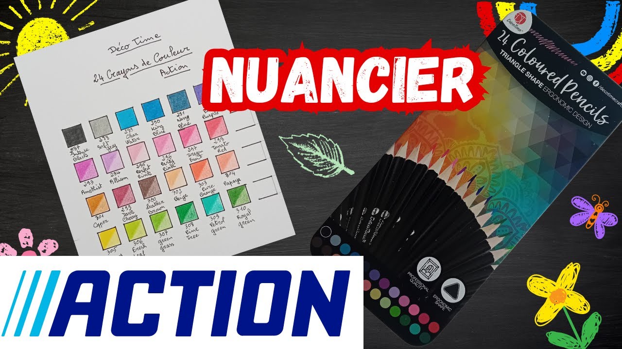 🖍️ Test et Nuancier Crayons Déco Time de chez Action - YouTube