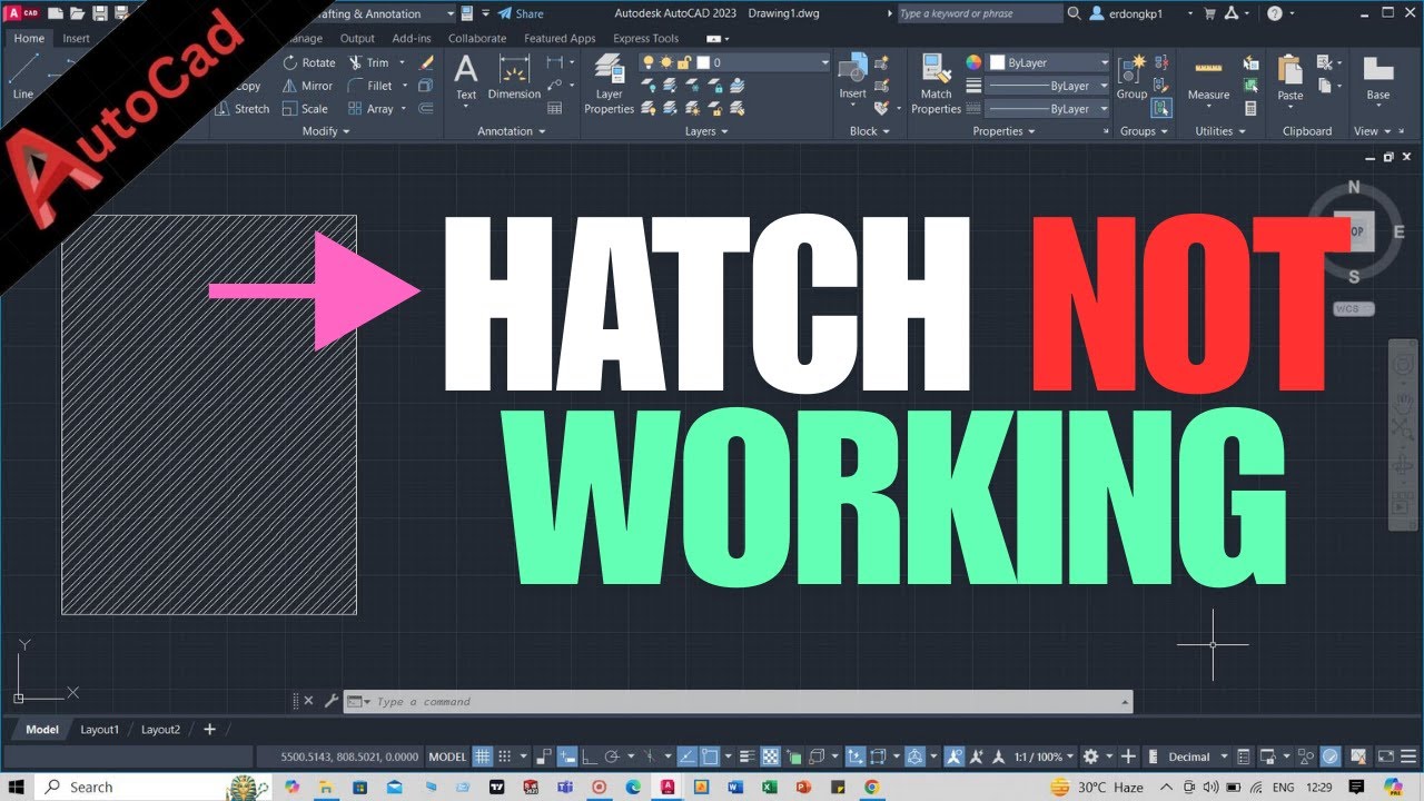 Autocad Hatch Is Not Working Hatch In Autocad Not Showing Visible Youtube