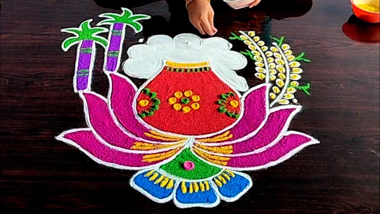 Sankranthi Pongal Rangoli Designs 🌹 Bhogi Muggulu 🌹 Pongal Rangoli ...
