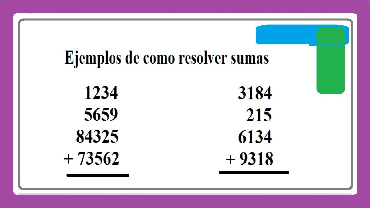 #aritmetica #matematicas #math Ejemplos de como resolver sumas ...