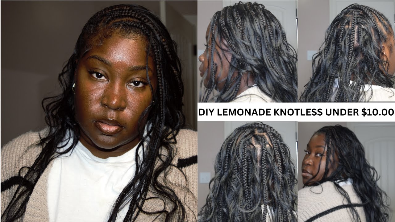 DIY Half Lemonade/ Half Knotless Boho Braids Under $10.00 - YouTube