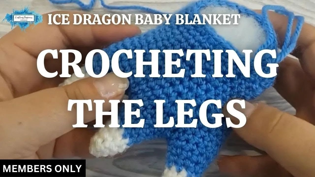 EXCLUSIVE Ice Dragon Baby Blanket: Crocheting The Legs - YouTube