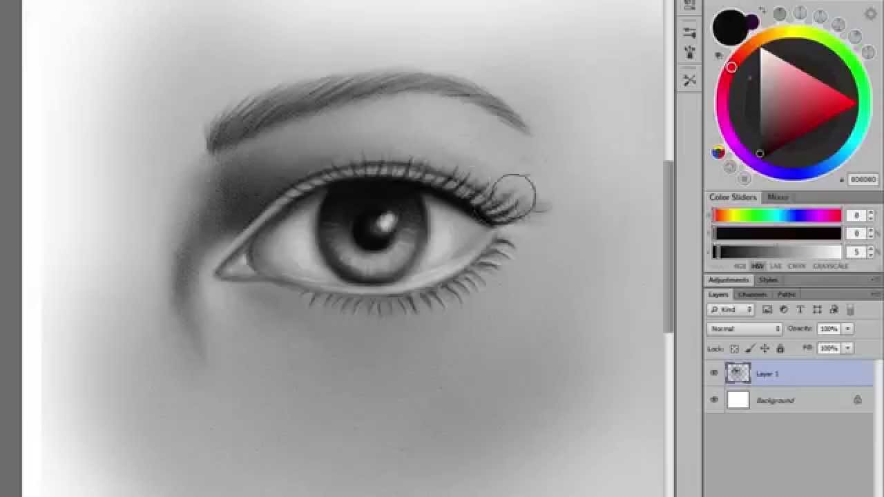 Painting eye in greyscale - YouTube
