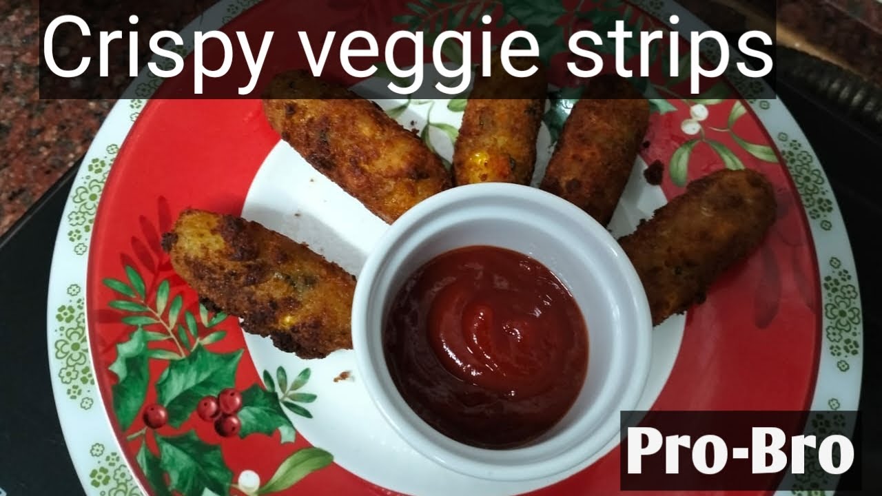 Crispy Veggie Strips || Veggie strips at home - YouTube