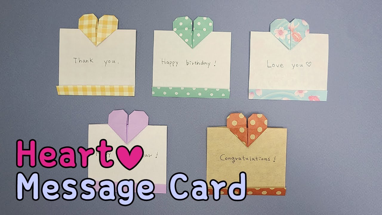 Heart Message Card Origami｜귀여운 하트 카드 만들기｜종이접기 - YouTube