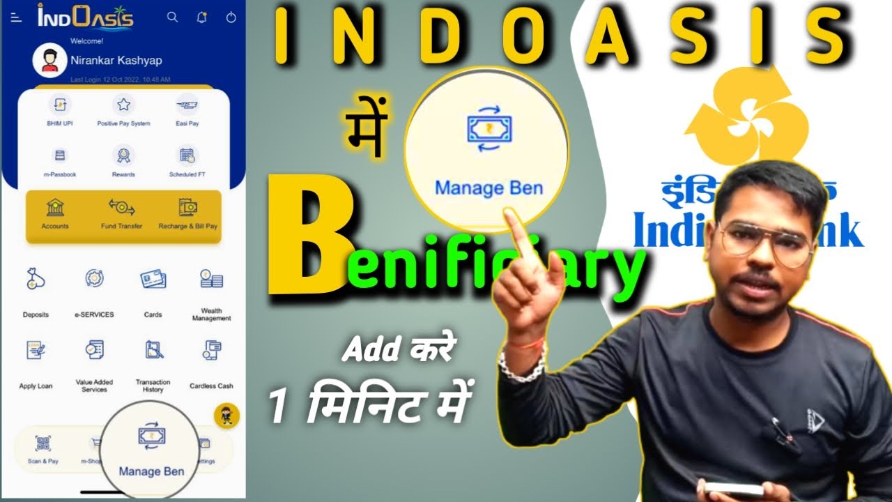add Benificiary in IndOaSis within a minute || how to add benificiary ...