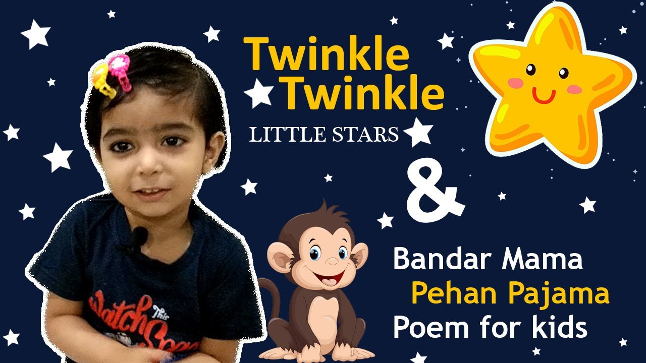 Hindi Poems For Kids | Twinkle Twinkle Little Star | बंदर मामा पहन ...