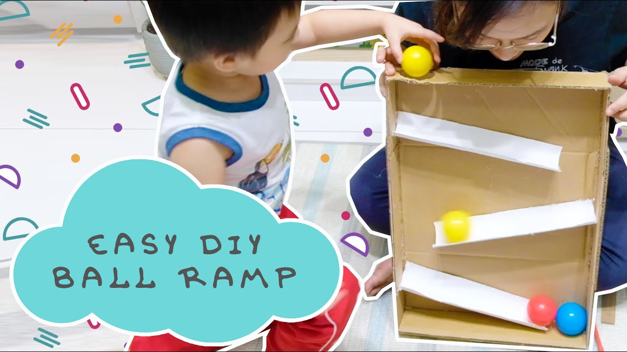 EASY Cardboard Box Craft: DIY Ball Ramp - YouTube