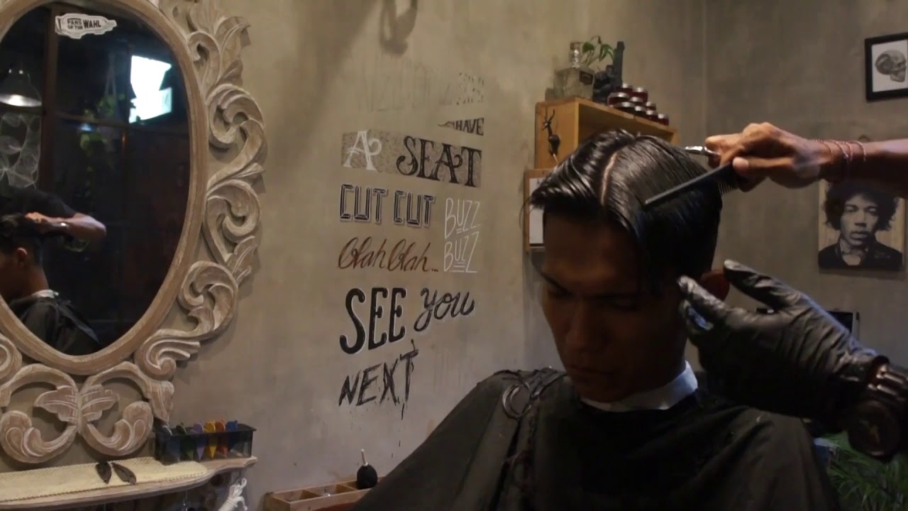 Barber indonesia - long hair transform by Balis Pomade & Barber - YouTube