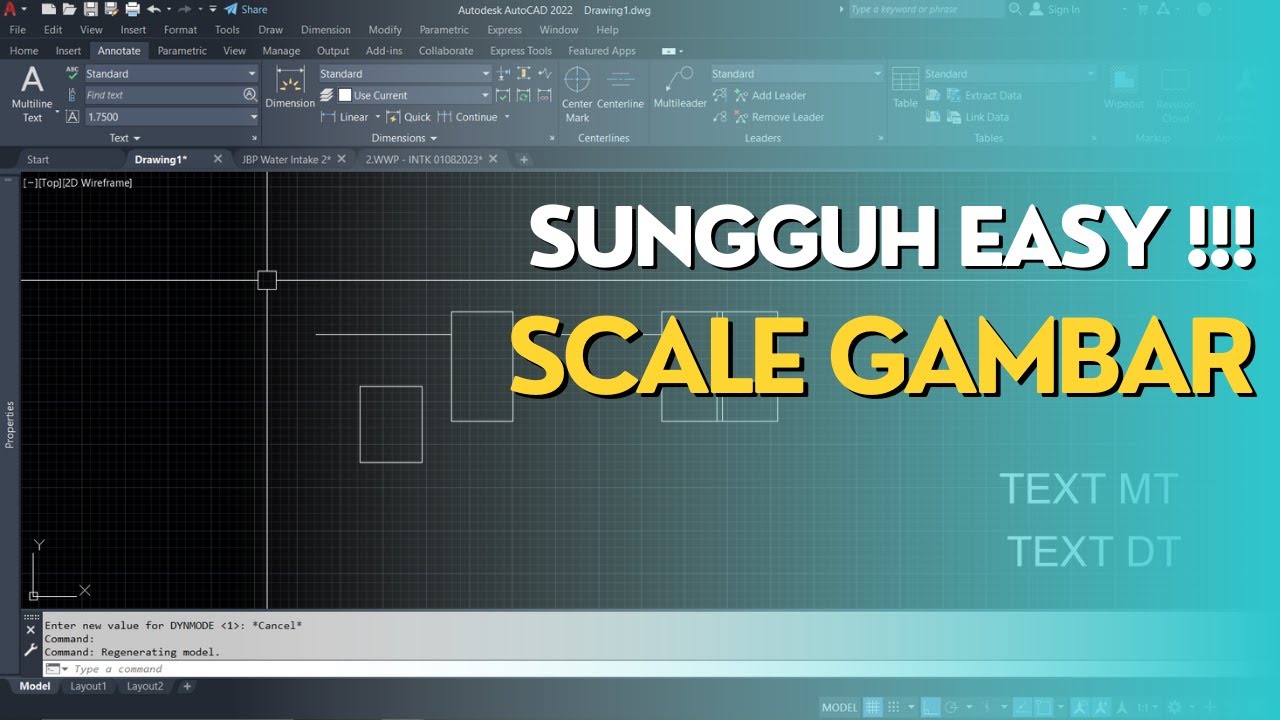 AUTOCAD 2D | Cara Easy untuk SCALE GAMBAR - YouTube