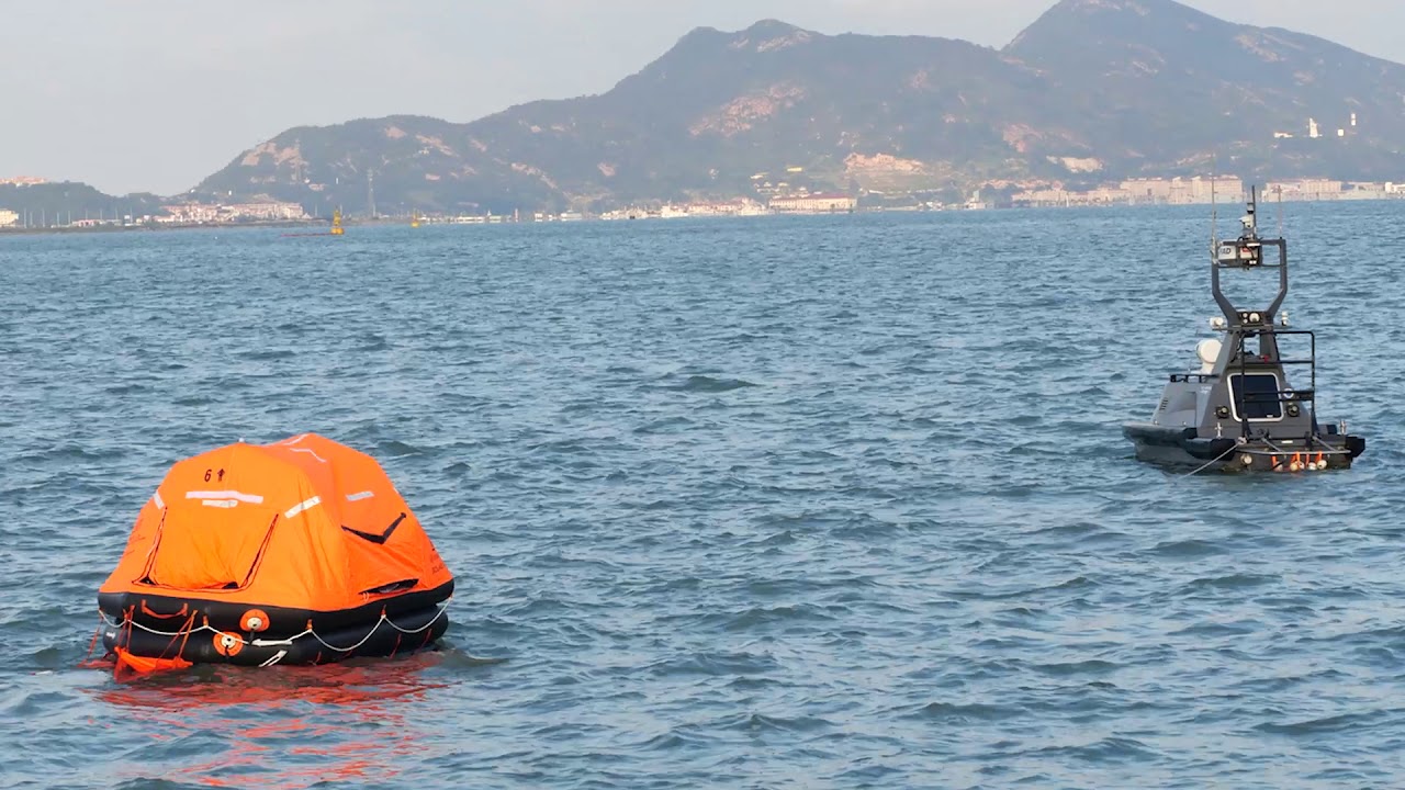 M75 Unmanned Surface Vehicle Rescuing Troubled Swimmer On Sea - YouTube