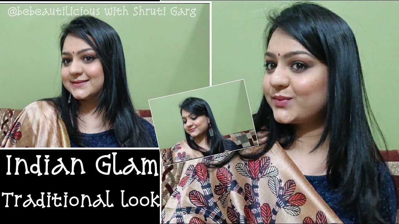 Indian Glam Traditional Makeup Look simple n easy||Giveaway Winner ...