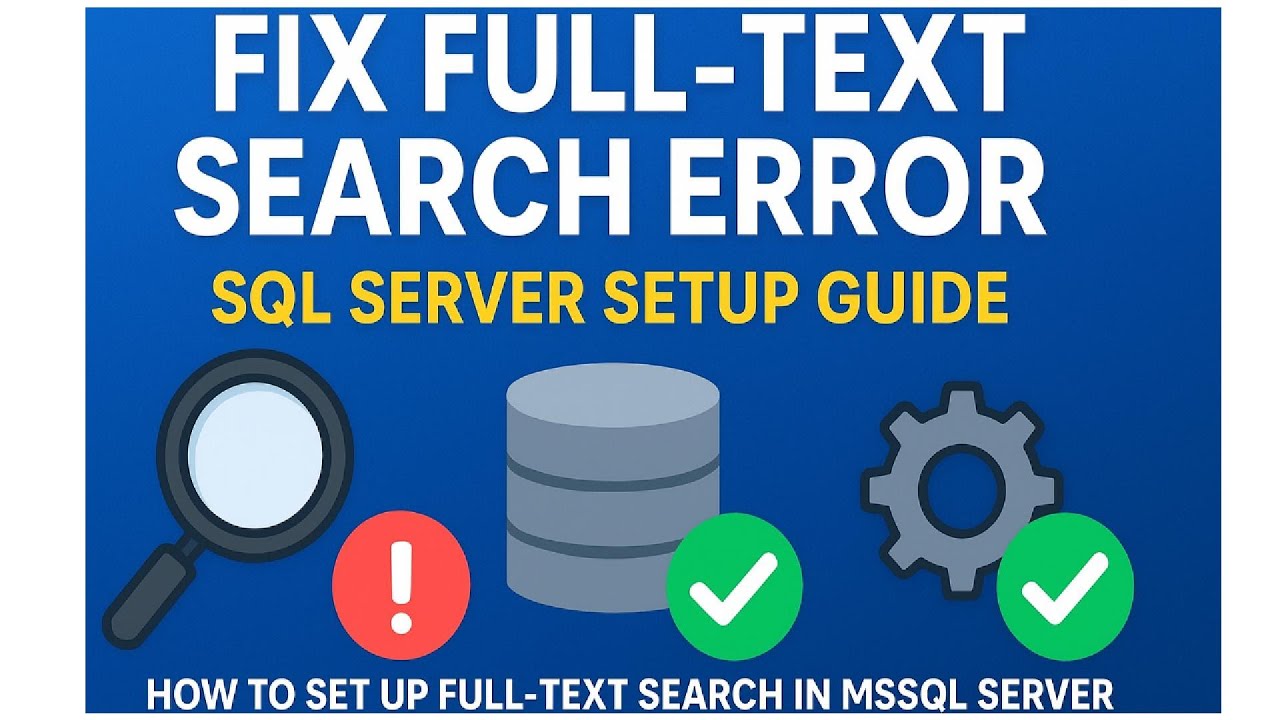 How to FIX or ENABLE Full-Text Search | MSSQL Setup Guide - YouTube