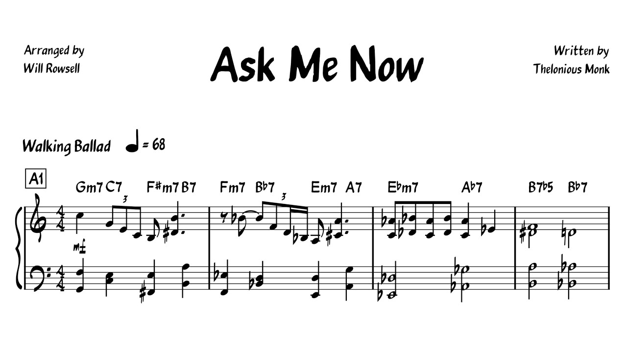 Ask Me Now (Thelonious Monk) [Solo Piano] - YouTube