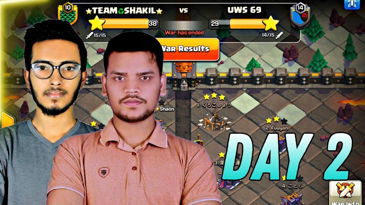 Day 2 | Team Shakil Vs UWS 69 | Best Th15 CWL Attacks Champion 1 April ...