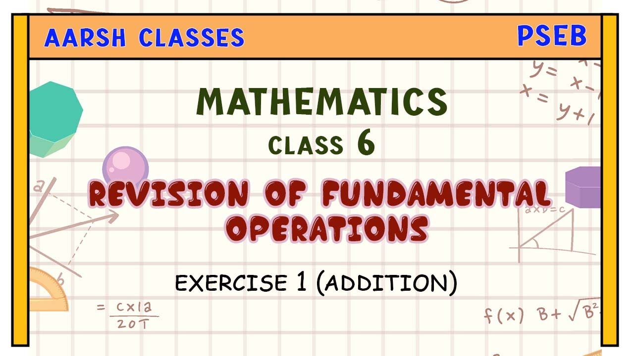 Class 6 PSEB Maths(Maths book)- Revision of Fundamental operations ...