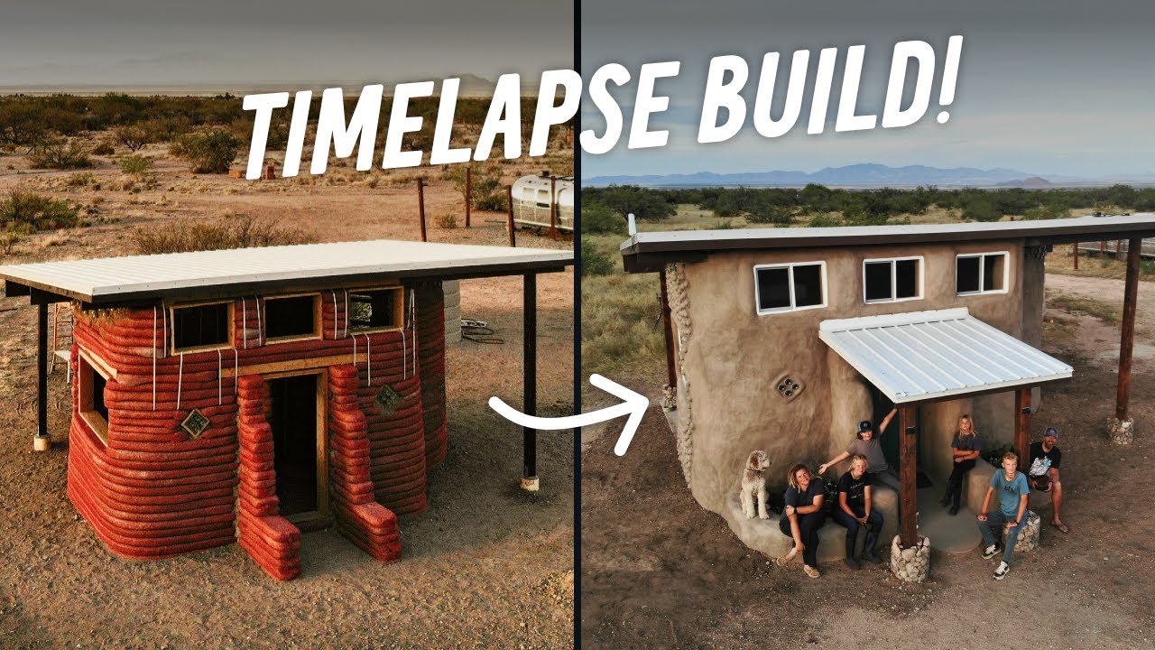 Family Builds Beautiful Earthbag Solar Shed Office - TIMELAPSE 30 ...