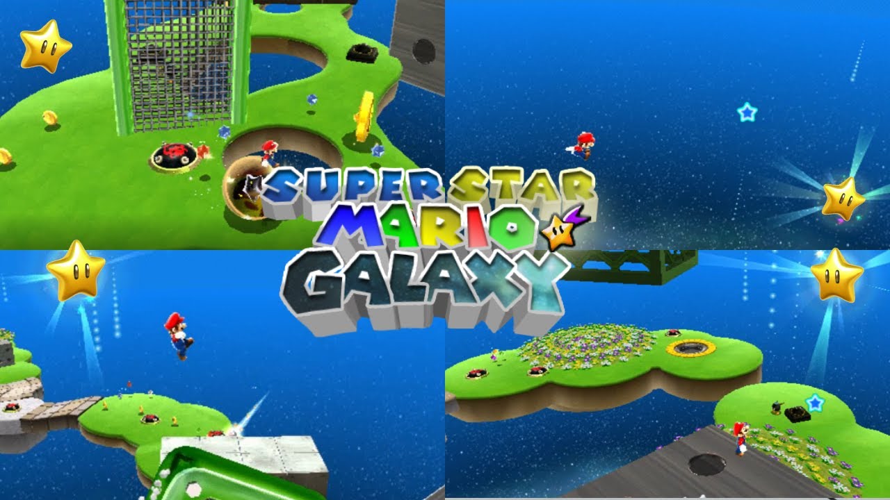 Superstar Mario Galaxy Walkthrough: Rolling Green Galaxy All Stars ...