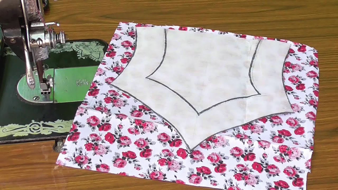 Simple patch work neck design - YouTube