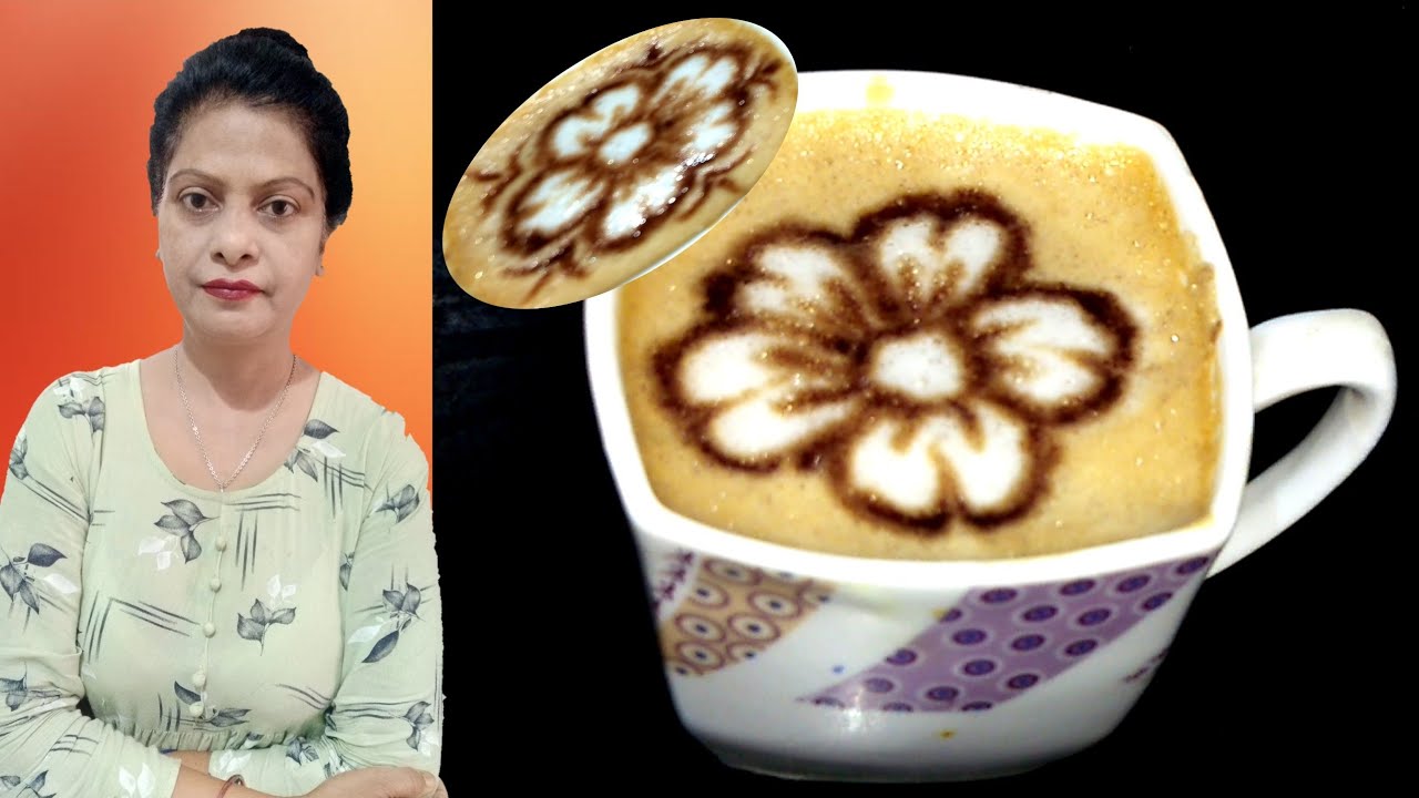 Beautiful Flower On Cappuccino // @NORTHINDIANRASOI - YouTube
