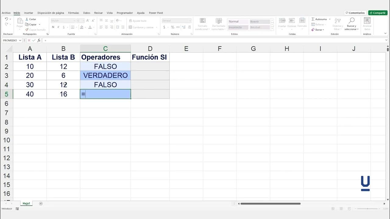 Operadores de comparación en Excel - Curso de Excel - YouTube