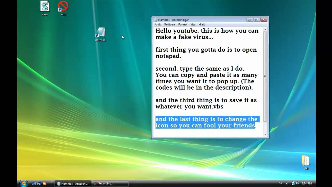 How to create a virus for beginners - YouTube