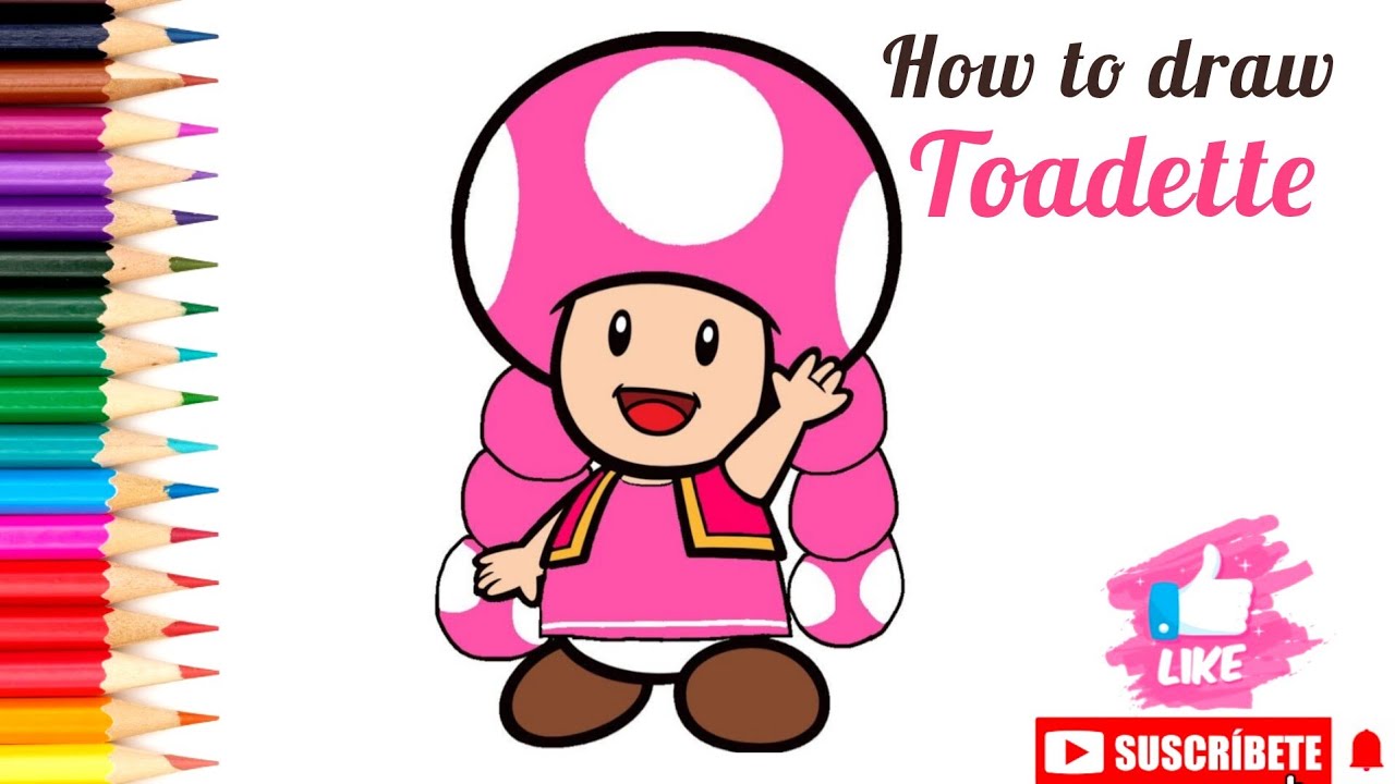 how to draw super mario - toadette #art #cartoon #drawing # ...