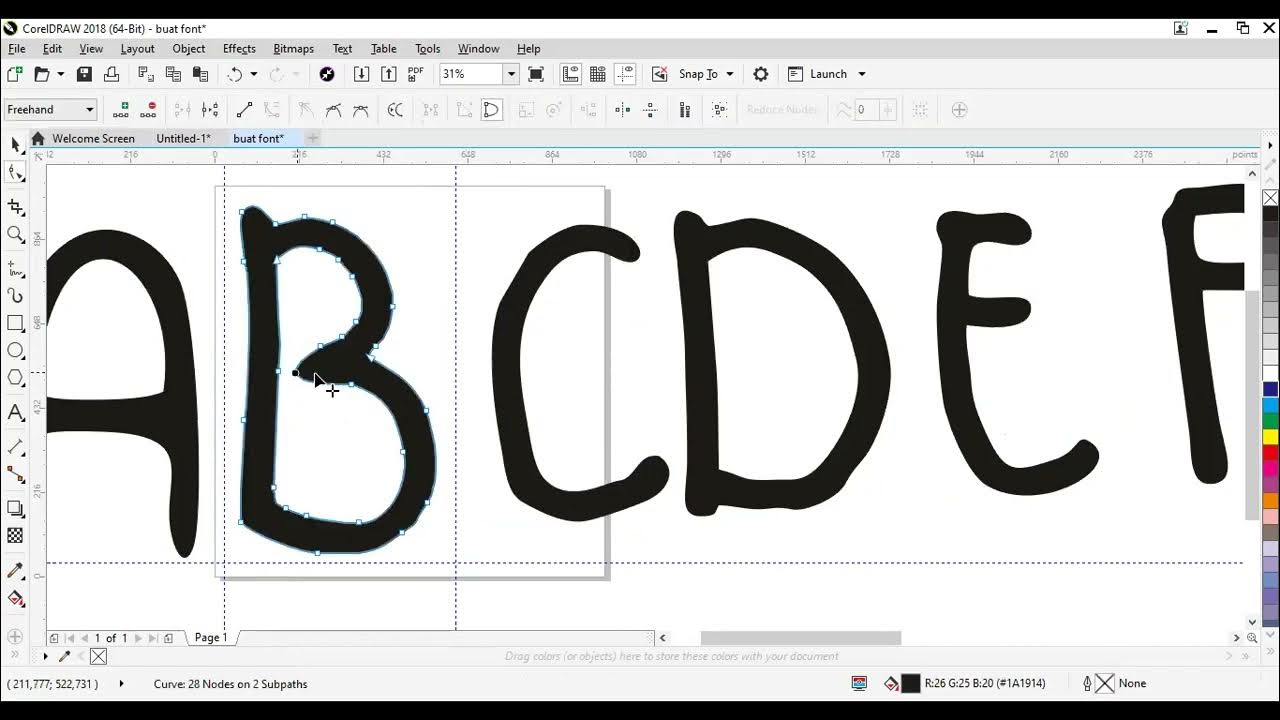 Tutorial Membuat Font Menggunakan Corel Draw dan Calligraphr - YouTube