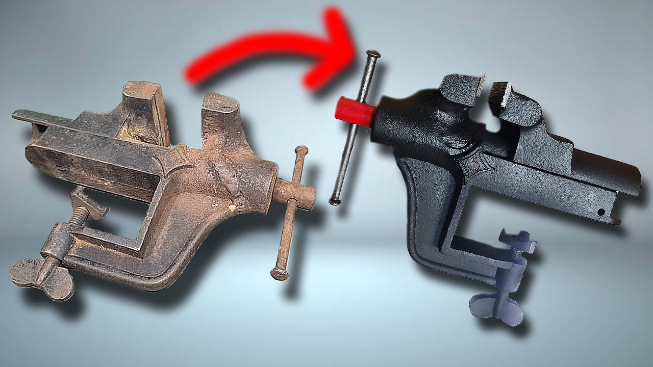 Renovation of old rusty German Table vice - YouTube