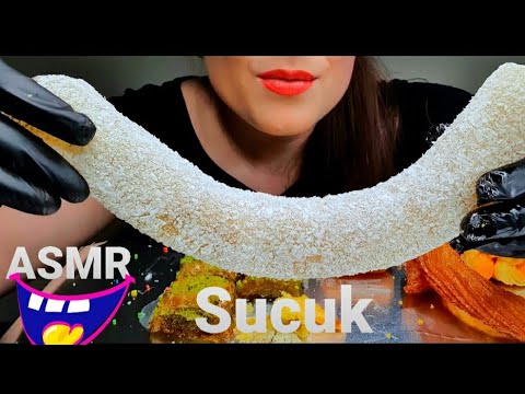 ASMR: Turkish Sweets | Cevizli Sadrazam sucuk | Tulumba| Halka Tatli