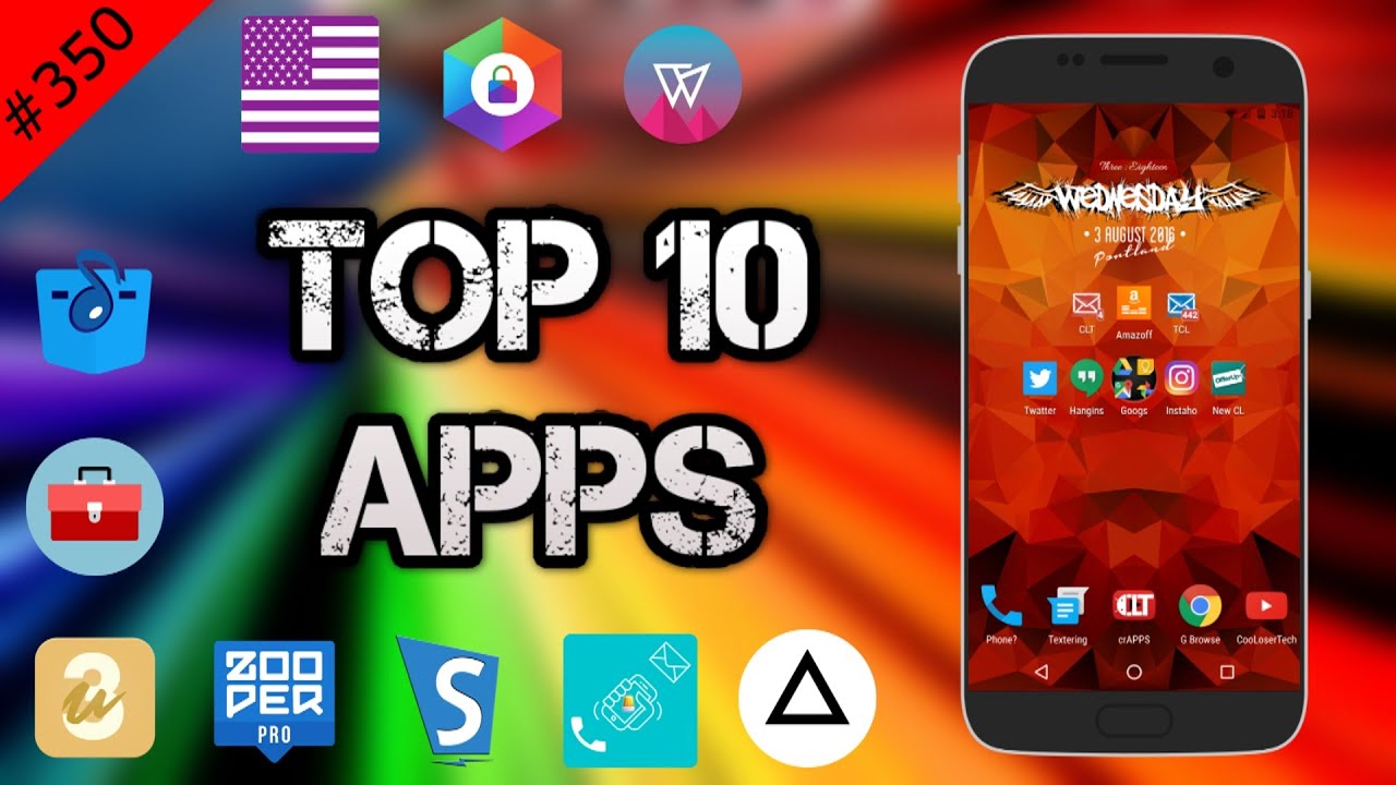 #350 Top 10 Best APPS - August 2016 - YouTube