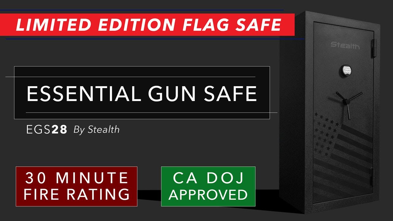 Stealth Essential Flag Gun Safe EGS28 | California DOJ Approved & 30 ...